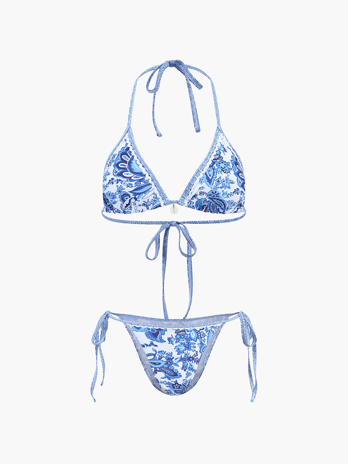 Printed Halter Knotted Bikini Set – COMMENSE