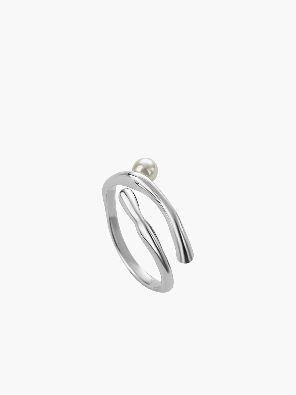 1pc Faux Pearl Open Hoop Ring | COMMENSE