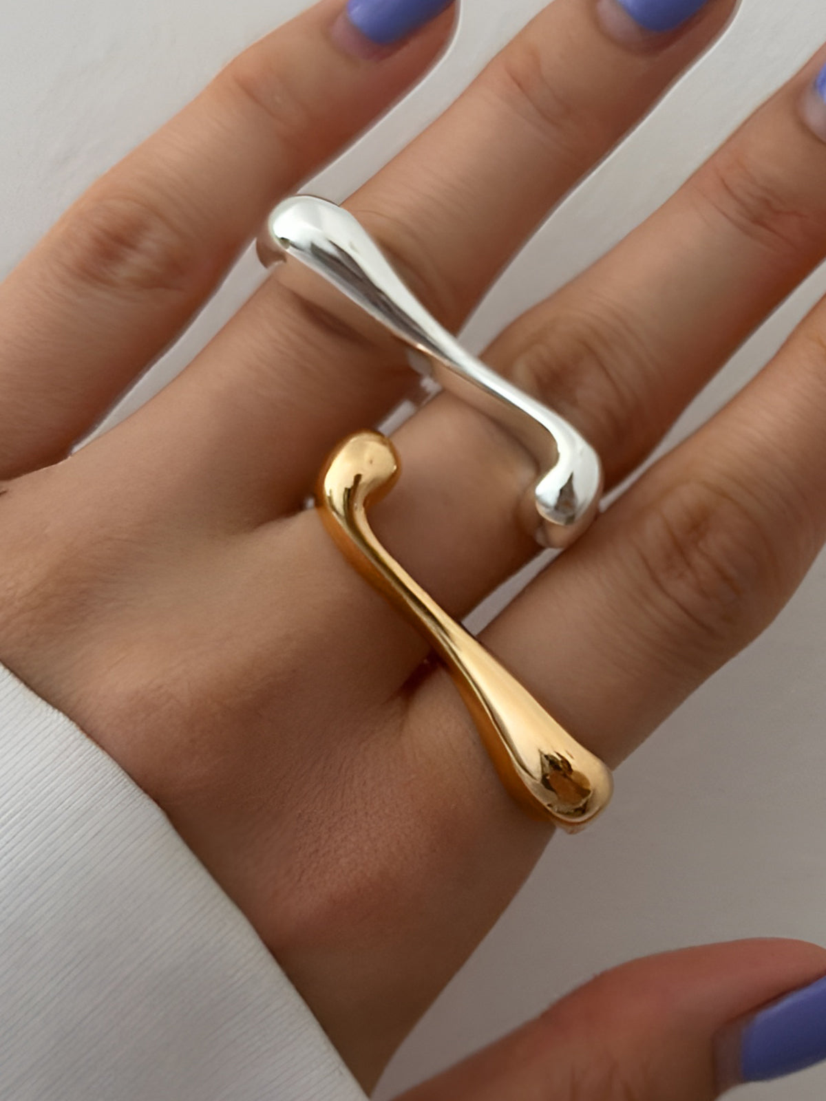 Irregular Water Drop Open Ring | COMMENSE