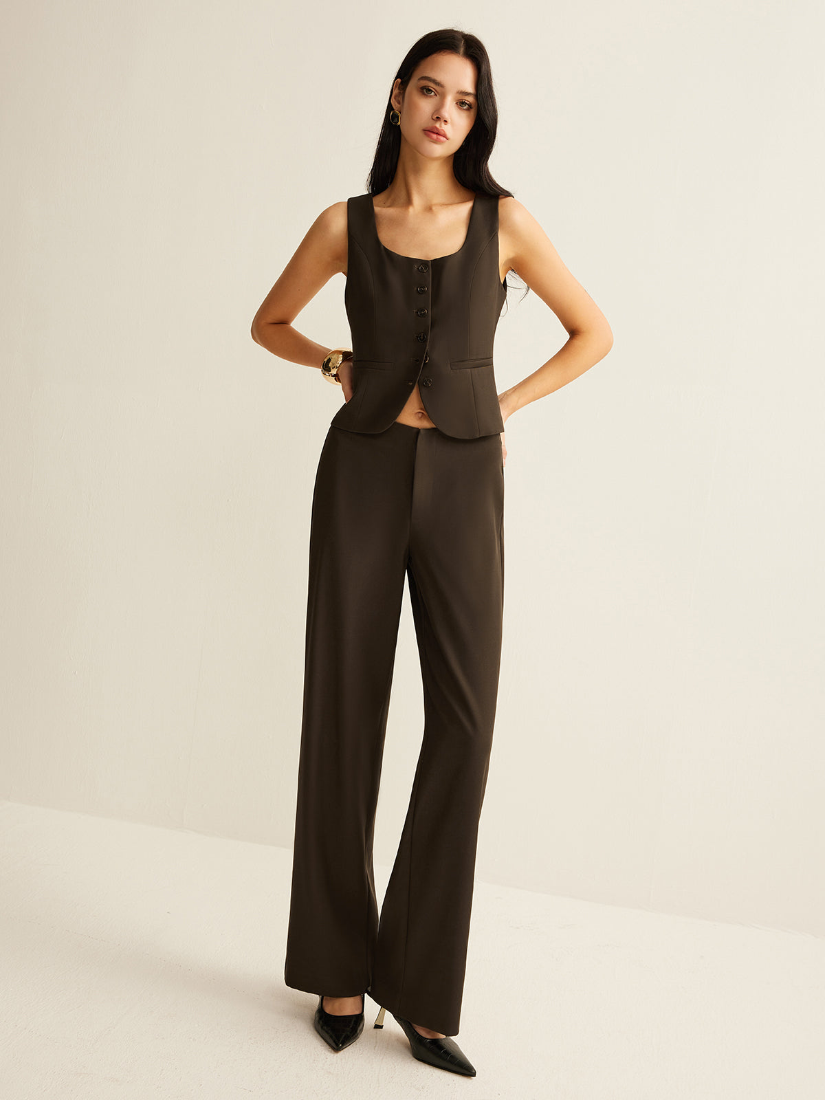 High-Waist Straight Pants | COMMENSE
