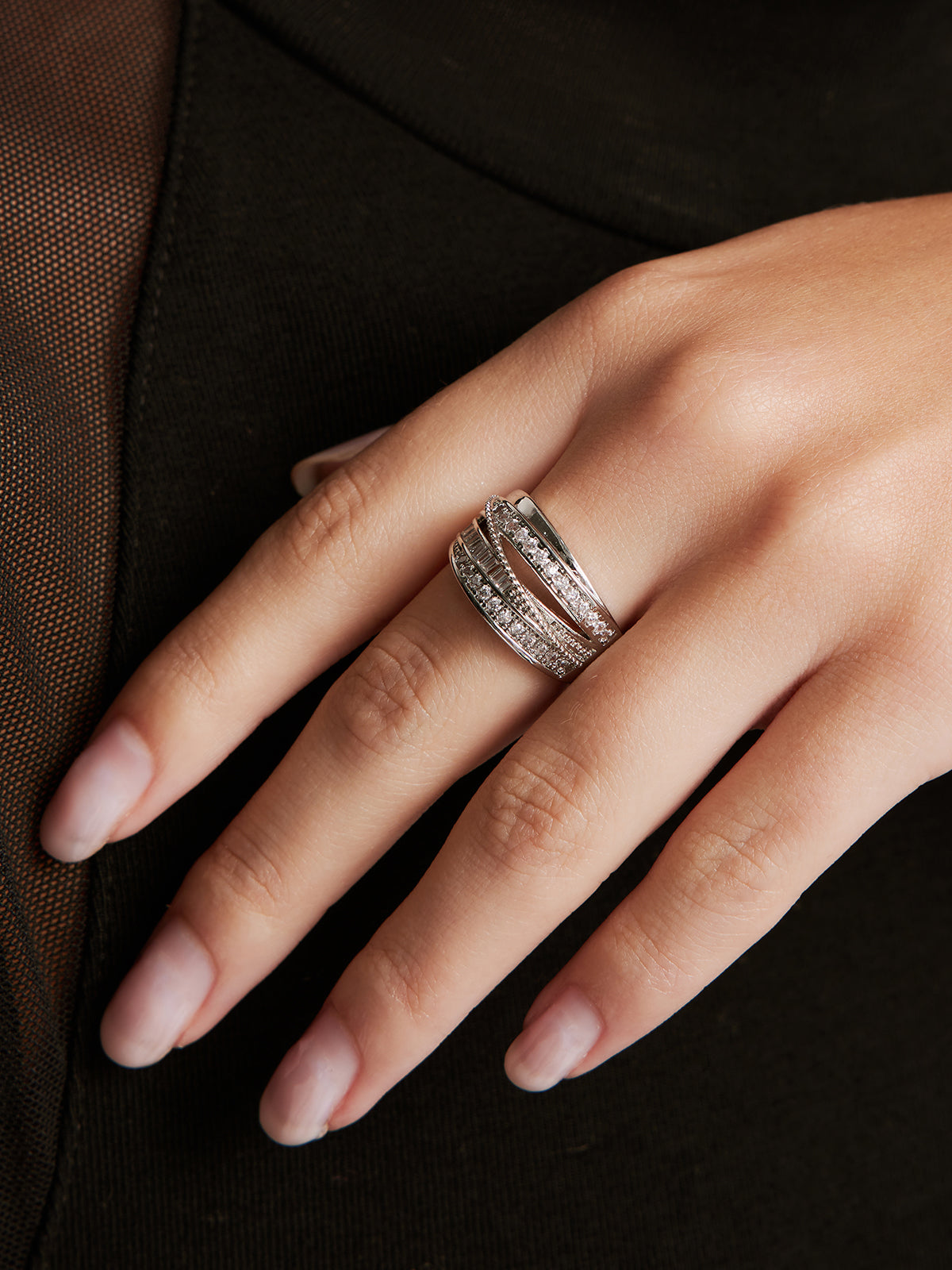 Elegant Multi-Layer Zircon Ring | COMMENSE
