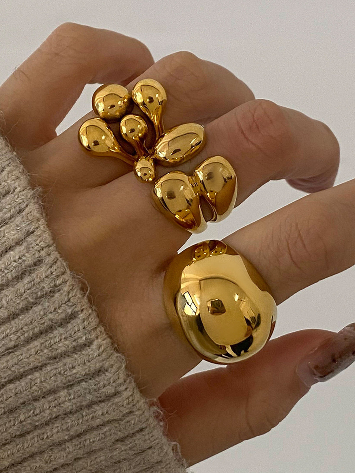 1pc Asymmetrical Chunky Open Ring | COMMENSE