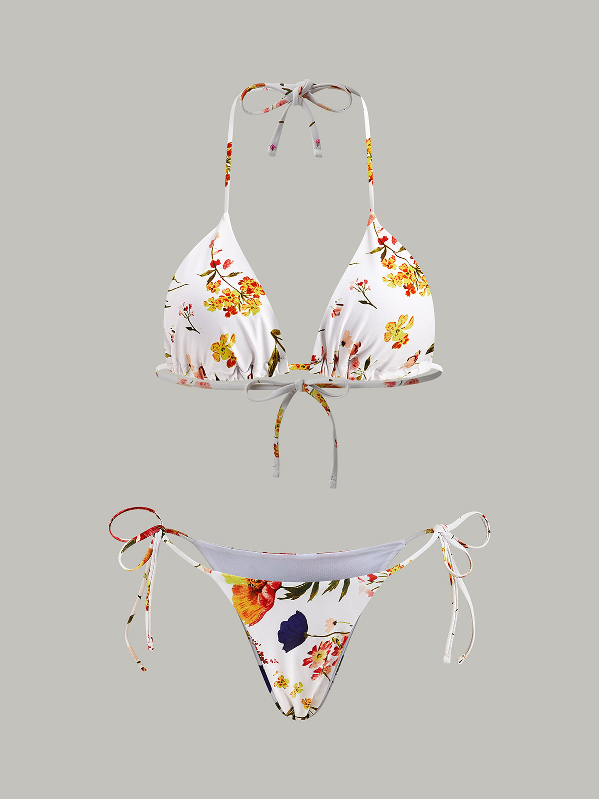 Floral Print Tie-String Bikini Set – COMMENSE