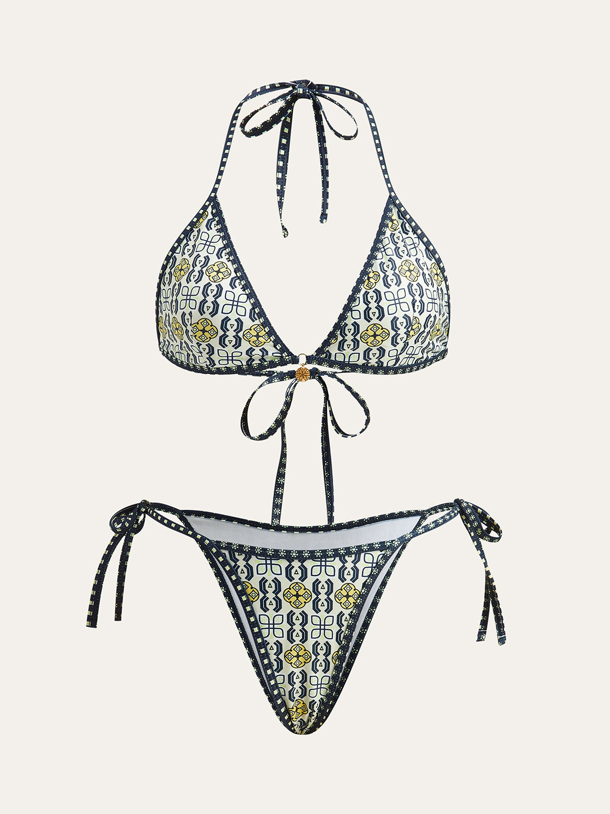 Patterned Halter Bikini Set | COMMENSE
