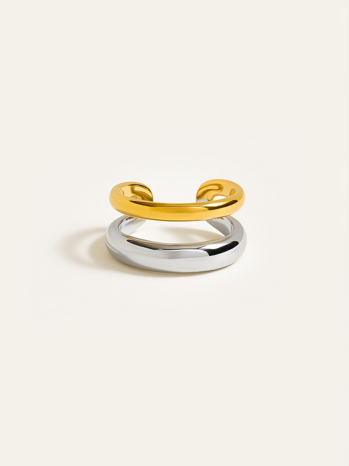 Two-Tone Layered Geometric Ring | COMMENSE