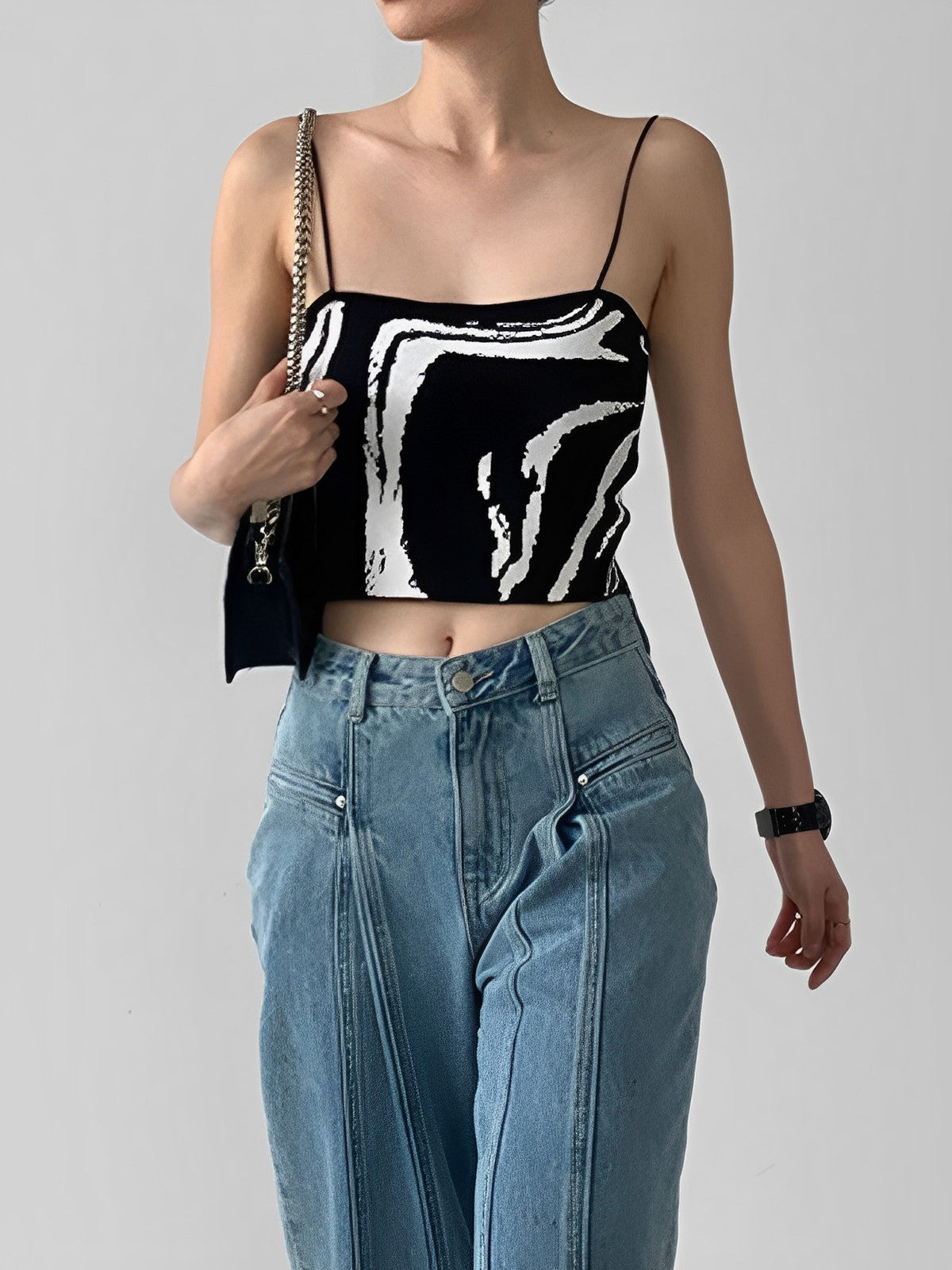 Zebra Print Knit Tank Top | COMMENSE