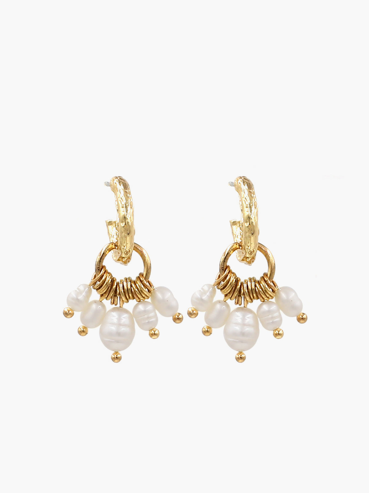 Stylish Metal Pearl Tassel Earrings | COMMENSE