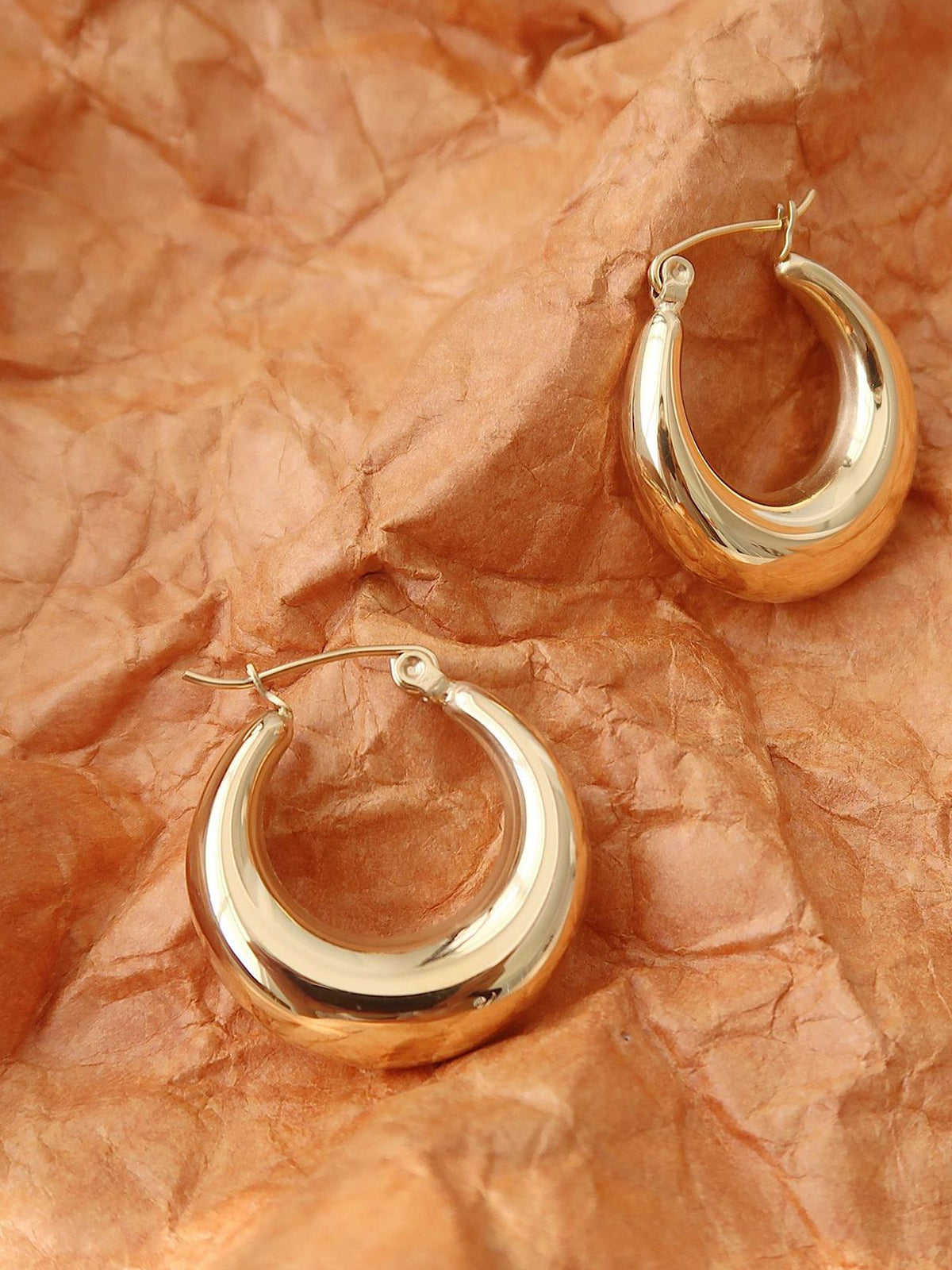 Golden Hoop Earrings | COMMENSE