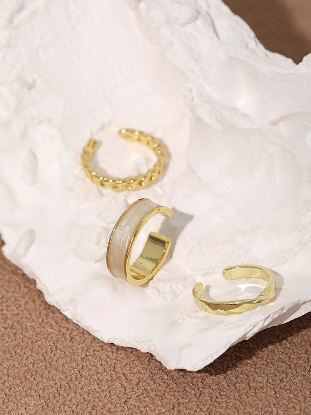 3pcs Round Luxury Rings | COMMENSE