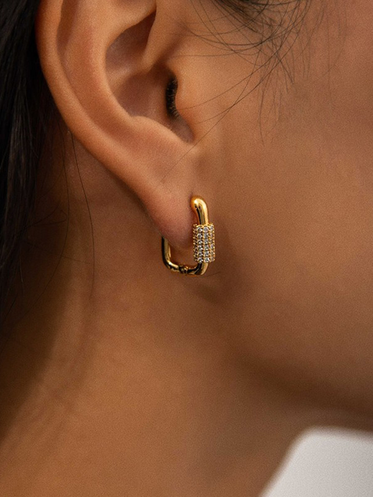 Square Chubby Diamond Earrings – COMMENSE