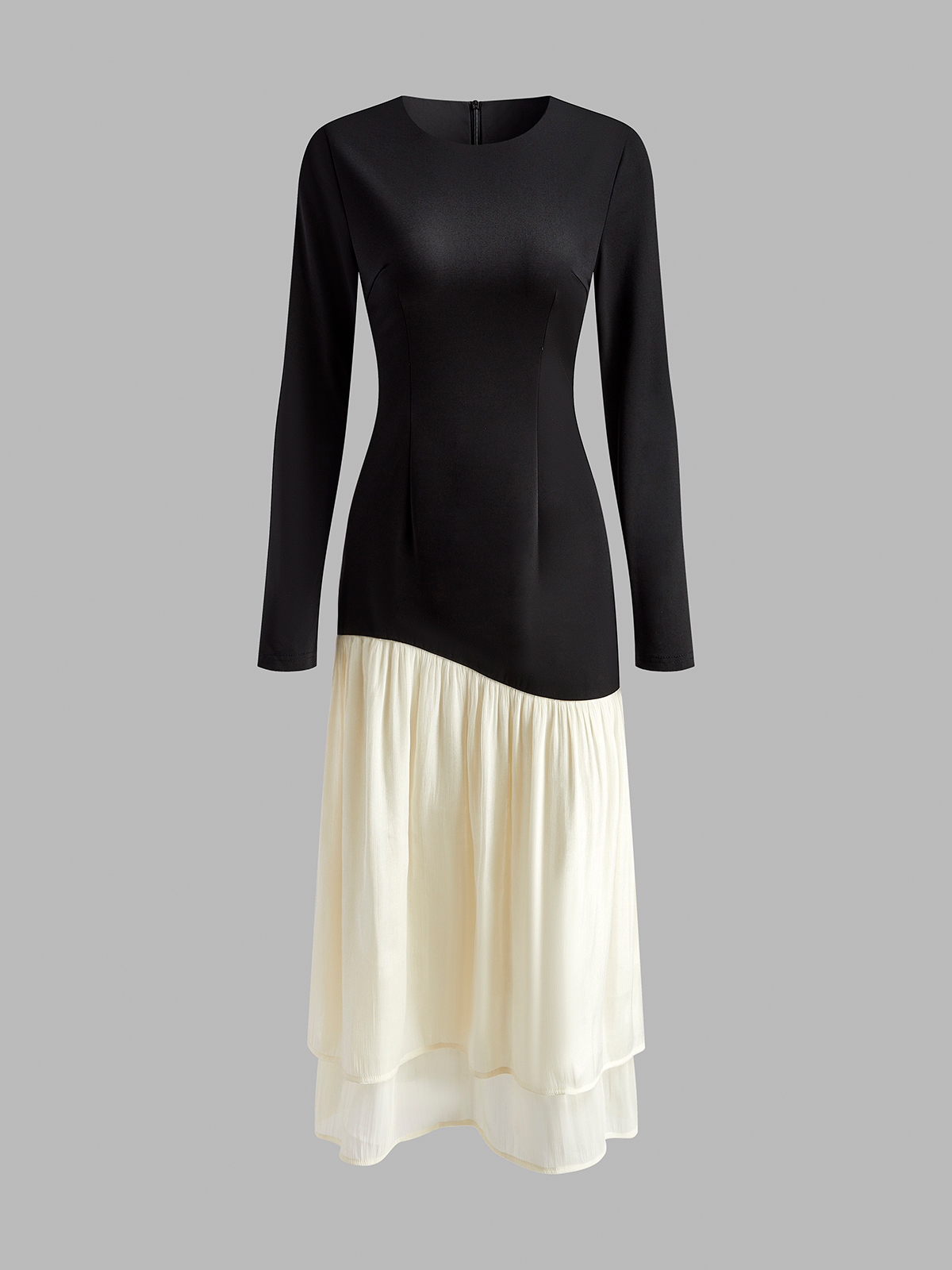 Two Tone Panel Pleated Dress | COMMENSE
