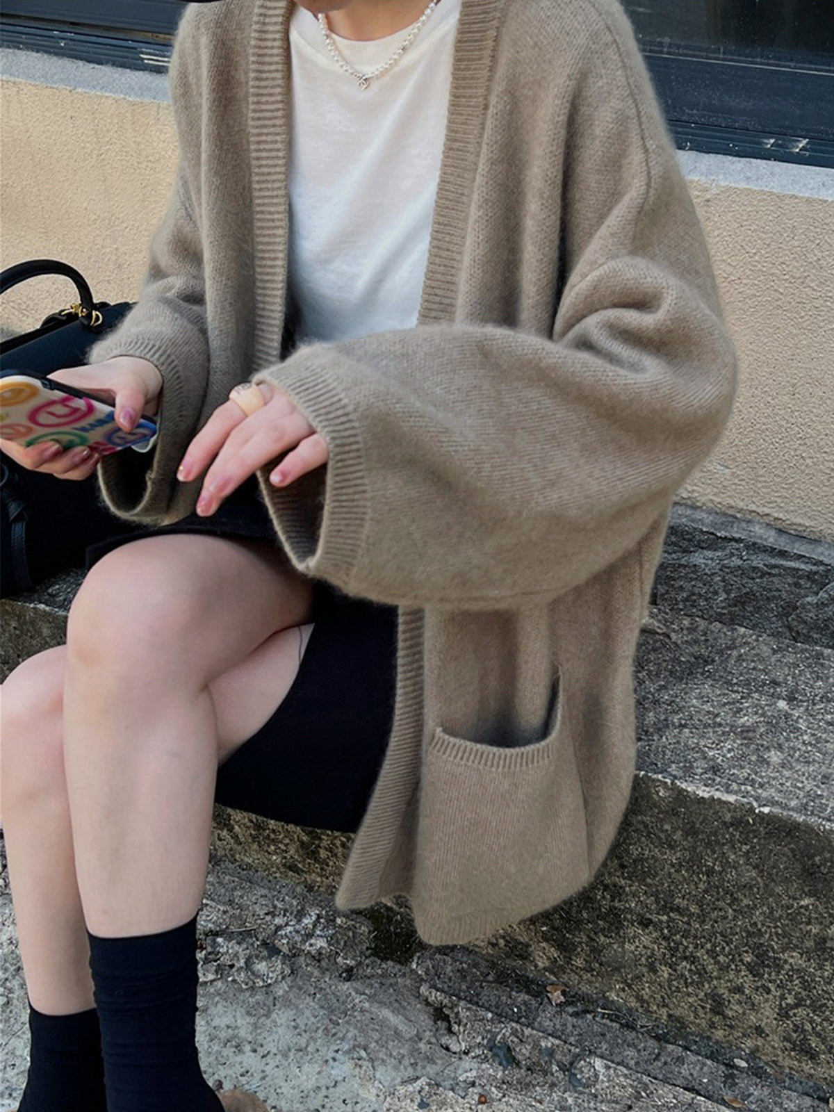 Versatile Pockets Oversized Cardigan | COMMENSE