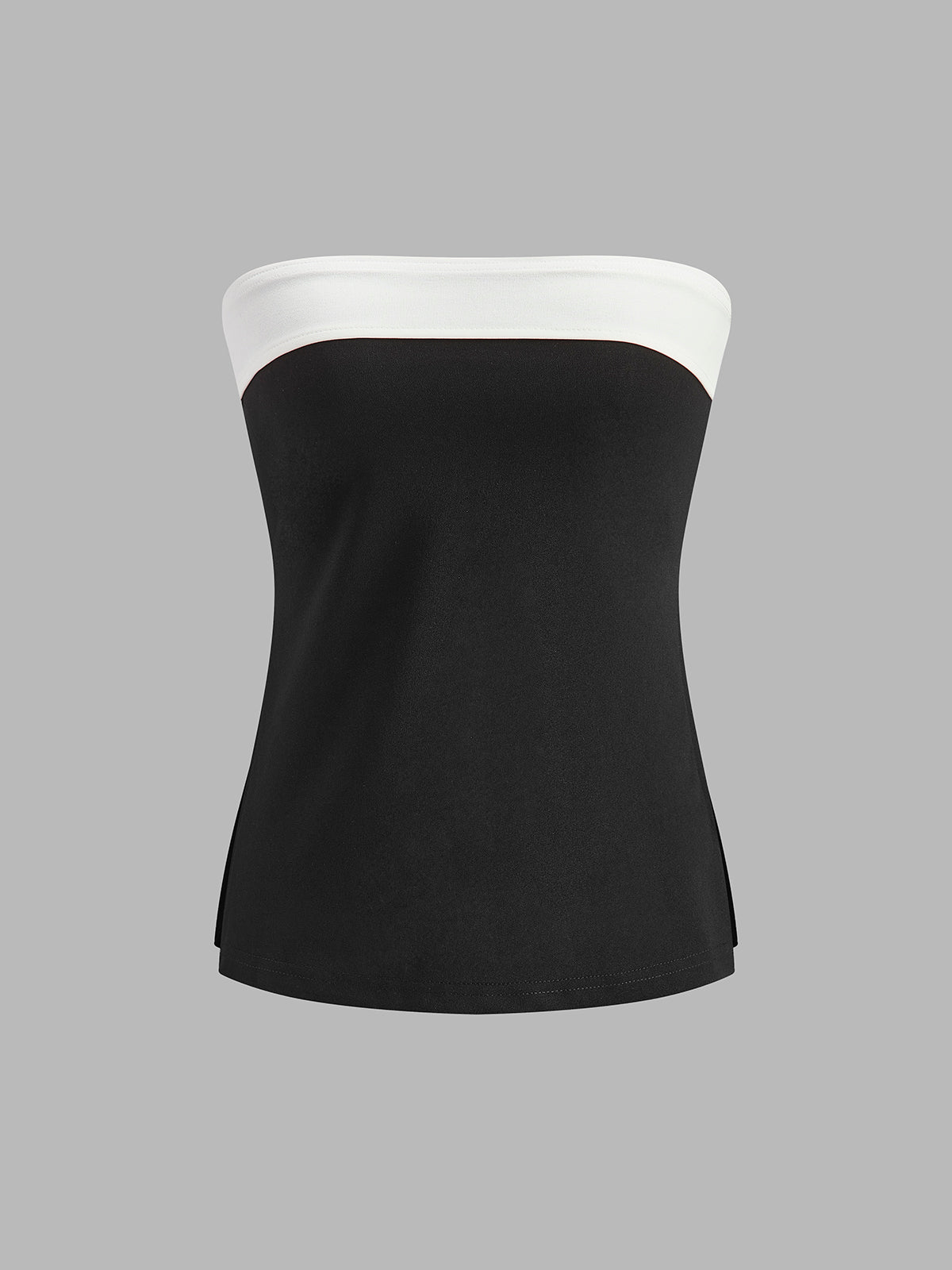 Color Block Split Tube Top | COMMENSE