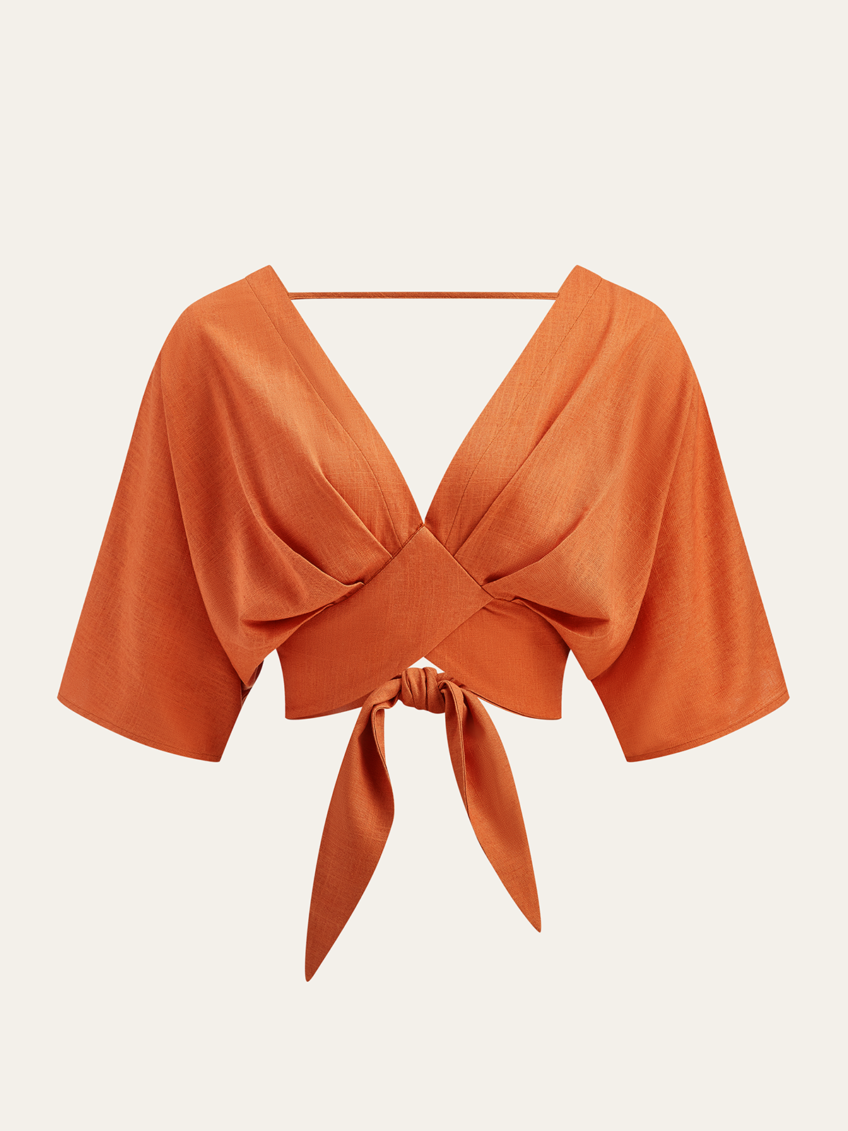 Cotton & Linen Criss-Cross Front Blouse | COMMENSE