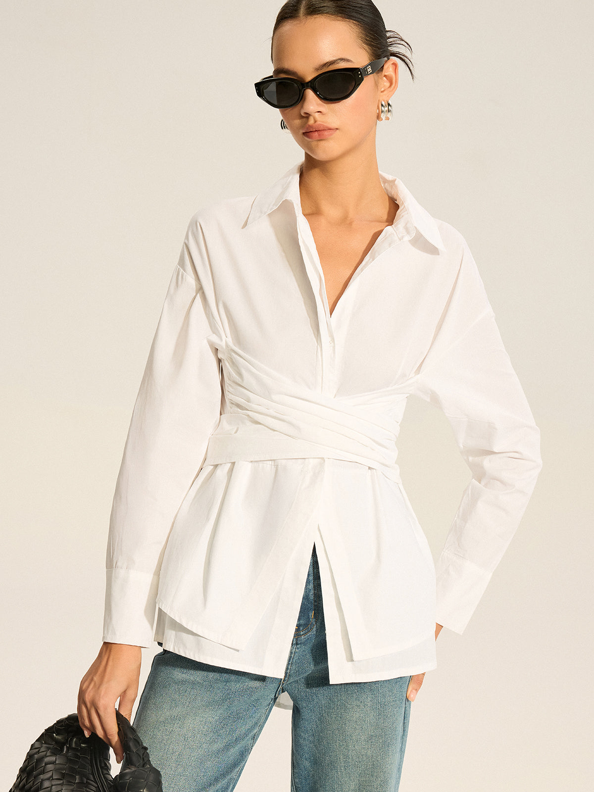 Back Bow Long-Sleeve Shirt | COMMENSE