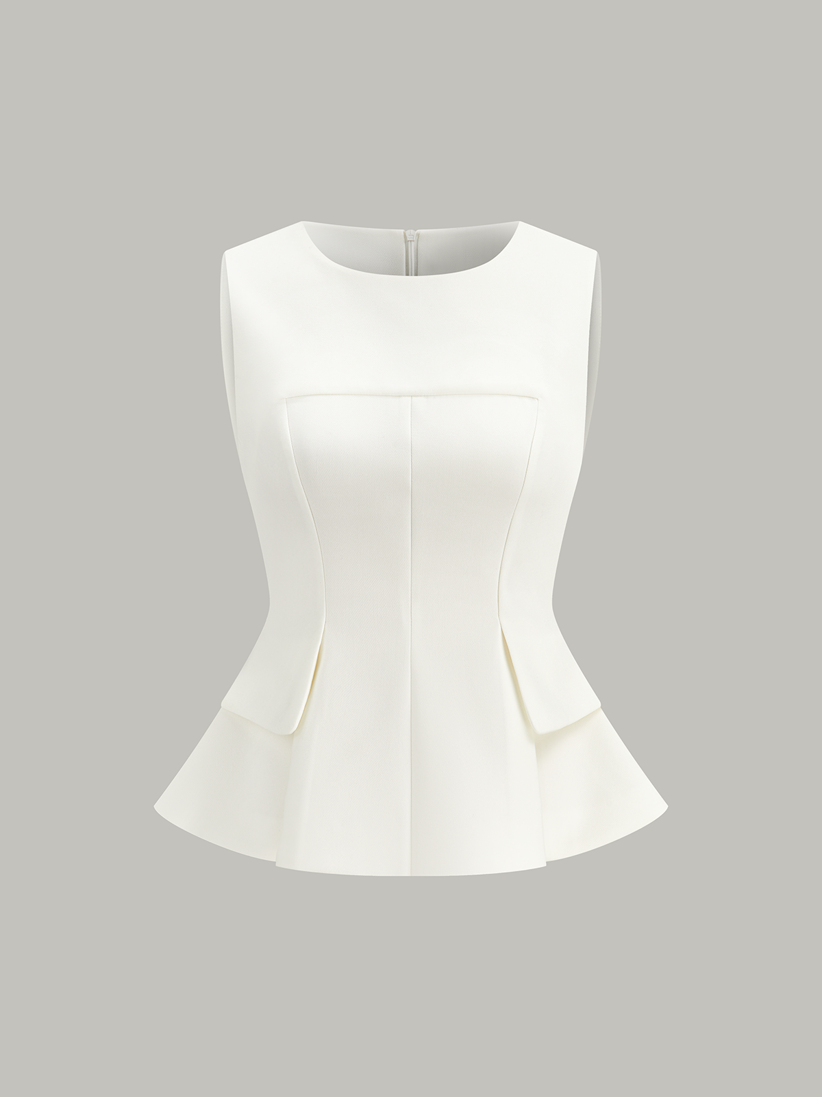 Sleeveless Peplum Back Zipper Top – COMMENSE