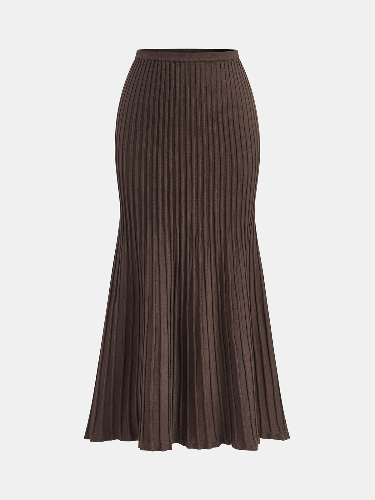 Textured Rib-Knit Mermaid Midi Skirt | COMMENSE