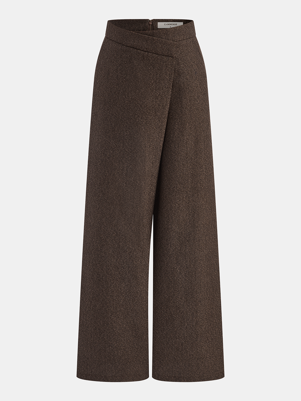 Asymmetrical High-Waisted Wide-Leg Pants | COMMENSE